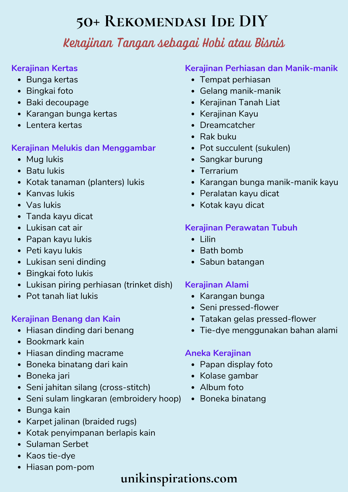 50+ Rekomendasi Ide DIY Kerajinan Tangan sebagai Hobi atau Bisnis ...